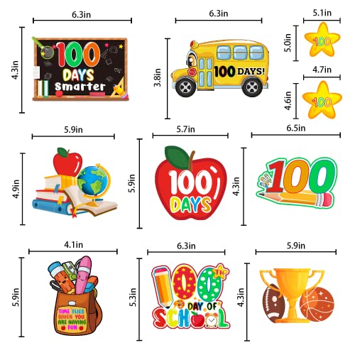 36 Pcs 100th Day of School Decorations Hanging Swirls, No-diy 100 Days of School Decorations Streams, 100 Items for 100th Day of School Foil Hanging for Kindergarten Pre-school Primary High School