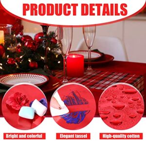 8 Pcs Plastic Red Foil Tablecloth 39 x 108 Inch Metallic Red Table Cloths for Parties Waterproof Tinsel Shiny Red Table Cover for Birthday Wedding Party Anniversary Christmas