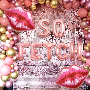 So Fetch Bachelorette, Birthday Party Decorations, Mean Girls Birthday Decorations Burn Book Party Decorations for Girls 20th 30th Birthday, Red Lip Balloons, Rose Gold So Fetch Balloon Banner