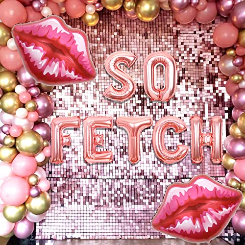 So Fetch Bachelorette, Birthday Party Decorations, Mean Girls Birthday Decorations Burn Book Party Decorations for Girls 20th 30th Birthday, Red Lip Balloons, Rose Gold So Fetch Balloon Banner