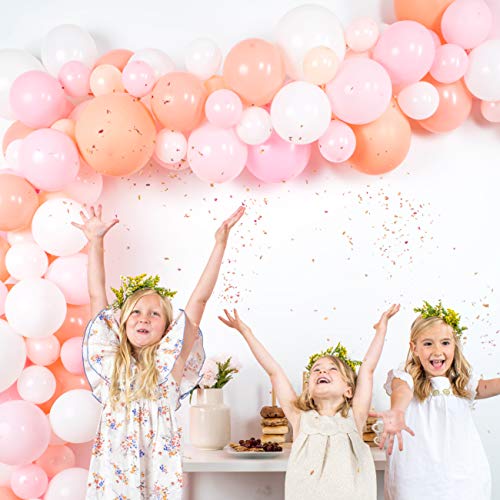 Balloon Garland Kit - Pink, White, Blush Balloons for Parties - Valentine's Day / Galentine's Party - Large, Small Baby Pastel Matte Balloons - Balloon Garland Strip - Light Pink Balloon Arch Kit 16'