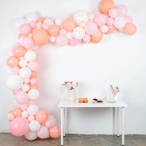 Balloon Garland Kit - Pink, White, Blush Balloons for Parties - Valentine's Day / Galentine's Party - Large, Small Baby Pastel Matte Balloons - Balloon Garland Strip - Light Pink Balloon Arch Kit 16'