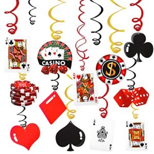 30pcs casino hanging swirls casino theme party decorations poker theme birthday party ceiling hangings for las vegas casino night party favor spiral ornaments