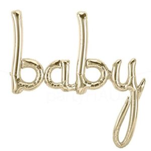 besttt-seller 46 inch white gold baby script balloon banner baby shower decoration foil balloons