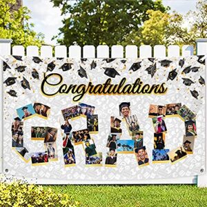 congratulations graduation photo banner – 72×44 inch, class of 2023 decorations | graduation banner for graduation decorations 2023 | graduation picture banner for graduation party decorations 2023