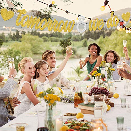 Rehearsal Dinner Decorations Tomorrow We Do Banner for Rehearsal Brunch Sign Bridal Shower Engagement Wedding Party Hanging Garland Photo Prop