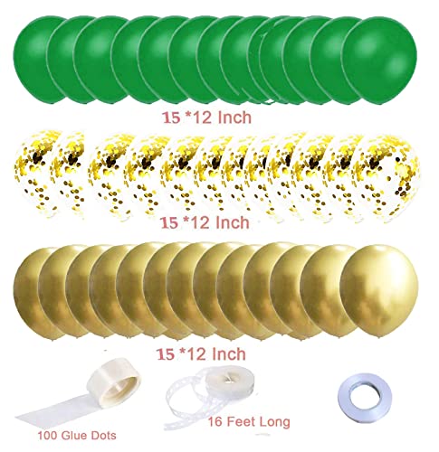 Graduation Party Decorations 2023 Green Gold/Green Gold Balloons St. Patrick’s Day Decorations 45pcs Balloons Green Graduation Decorations/Green Gold Birthday Party Decorations Summer Mexican Party