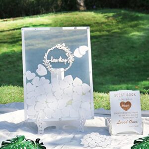 hymenex wedding guest book, guest book wedding reception, wedding guest book alternative with 100 wooden hearts guest book alternatives for guests to sign for wedding anniversary baby shower