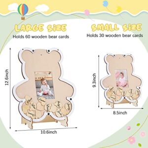 Bear Baby Shower Guest Book Alternative with Photo Frame Decorations We Can Bearly Wait Baby Shower Sign in Guest Book Girl 1st Birthday Party Bear Gender Reveal Shower (Brown, 12.6 x 10.6 Inch)