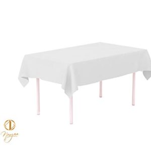 16-Pack White Disposable Plastic Tablecloths, 54" x 108" Plastic Table Cloth, Rectangle Table Cover (White , 16 Pack Rectangle 54" X 108")