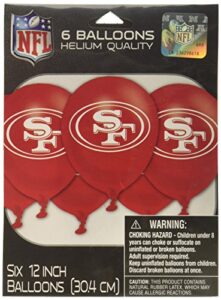 12″ san francisco 49ers printed latex balloons | multicolor | 6 pcs