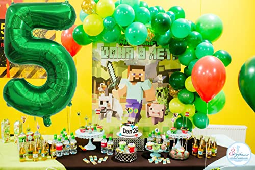 40 Inch Huge Dark Green Numbers 5 Balloons Decorations Birthday Party Supplies Helium Foil Mylar Big Digital 0-9 Summer 2022 Graduation Anniversary Celebrations(Emerald Green 5 balloon)