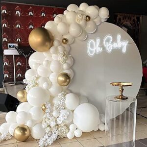 White Balloons - Double Stuffed Balloon 18inch 12inch 10inch 5inch 61pcs White Balloons Garland for Wedding Baby Shower Gender Reveal Birthday Decorations…