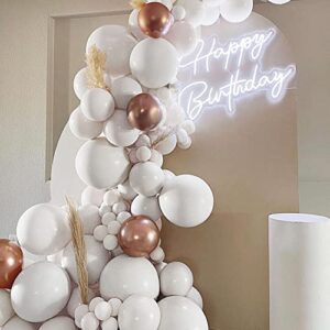 White Balloons - Double Stuffed Balloon 18inch 12inch 10inch 5inch 61pcs White Balloons Garland for Wedding Baby Shower Gender Reveal Birthday Decorations…