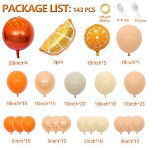 Little Cutie Orange Balloon Garland Arch Kit Macaron Orange And White Baby Shower Tangerine Theme Birthday Party Decor