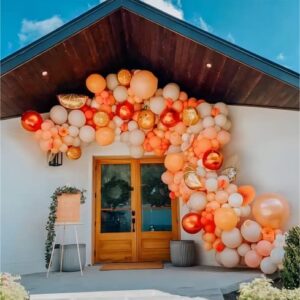 Little Cutie Orange Balloon Garland Arch Kit Macaron Orange And White Baby Shower Tangerine Theme Birthday Party Decor