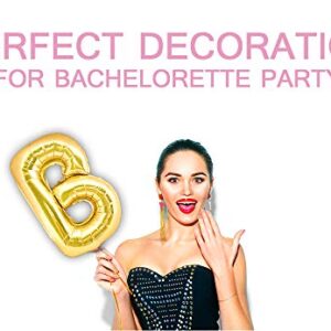 Big BRIDE TO BE Balloons Gold 16" Letters Banner - Bachelorette Party Decorations Kit - Hen Party Supplies and Favors - Bridal Shower and Hen Party Decorations Set