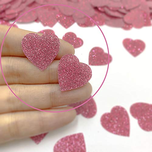 Heart Confetti Glittery Rose Gold Love | Valentine's Day Wedding Anniversary Engagement Bachelorette Party Festival Decoration Supplies | Eco-Friendly PVC | 45g 1.6OZ 450Pcs