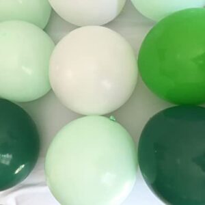 Light Dark Green and White Balloons -Pastel Emerald Green White Balloons 12inch for Birthday Baby Shower Wedding Graduation Anniversary Party Decorations