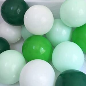 Light Dark Green and White Balloons -Pastel Emerald Green White Balloons 12inch for Birthday Baby Shower Wedding Graduation Anniversary Party Decorations