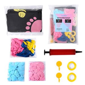 Tenshun What Will It Bee Gender Reveal Balloon Drop Bag He or She Zipper Bag with Pink and Blue Balloons Confetti Bee Themed Boy or Girl Baby Shower Sex Reveal Party Decoration Supplies