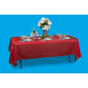 6-Pack Premium Plastic Tablecloth 54in. x 108in. Rectangle Plastic Table Cover - Blue