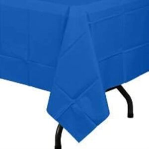 6-Pack Premium Plastic Tablecloth 54in. x 108in. Rectangle Plastic Table Cover - Blue