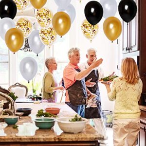 Black and Gold 60th Birthday Decorations Banner Balloon, Happy Birthday Banner, 60th Gold Foil Balloons, Number 60 Birthday Balloons, 60 Years Old Birthday Decoration Supplies