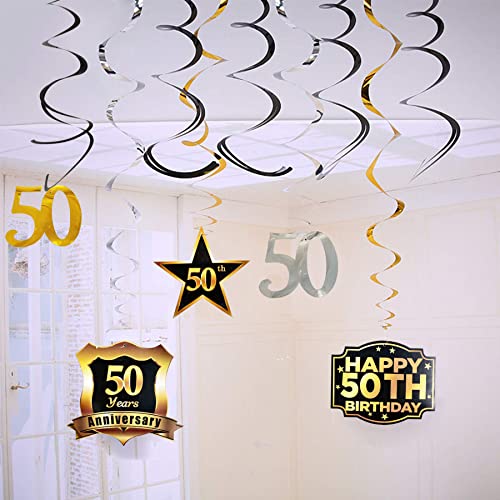 50th Birthday Decorations for Men Women Cheers to 50 Years Birthday Banner Swirls Set for 50 50th Birthday Party Decorations