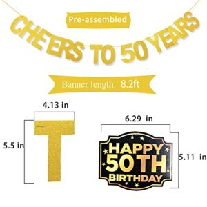 50th Birthday Decorations for Men Women Cheers to 50 Years Birthday Banner Swirls Set for 50 50th Birthday Party Decorations