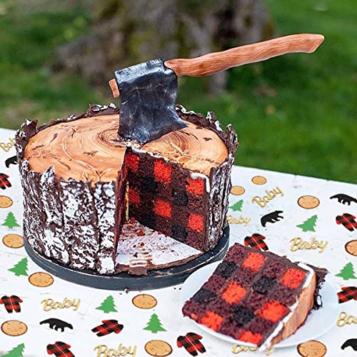 Lumberjack Baby Shower Decorations for Boys, 200 Pcs Lumberjack Confetti Including Glitter Baby Buffalo Plaid Bodysuit Tree Camping Bear Party Supplies