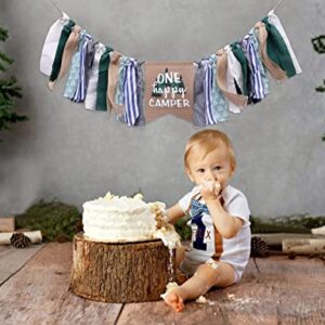 1st Birthday Banner - First Birthday High Chair Banner Happy Birthday Banner Highchair Party Decorations,Baby Birthday Photo Props(Forest)