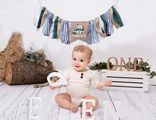 1st Birthday Banner - First Birthday High Chair Banner Happy Birthday Banner Highchair Party Decorations,Baby Birthday Photo Props(Forest)