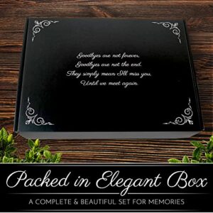 Funeral Guest Book with Custom Black and Real Silver Design, Guest Book for Funeral with 150 Memory Cards and Metal Signature Pen, Funeral Guest Book for Memorial Service with a Memory Table Sign