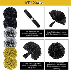 40th Birthday Decorations Kit for Men Women, Cheers to 40 Years Banner with Pom Poms Flowers, 40th Sparkling Hanging Swirl Decorations for 40th Birthday Wedding Party Supplies Decorations