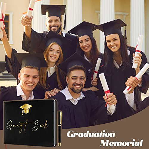 Leather Graduation Guest Book with Signing Pen Graduation Party Supplies Graduation Guest Signature Book 2023 Grad Party Sign in Guest Book for College, High School (Classic)