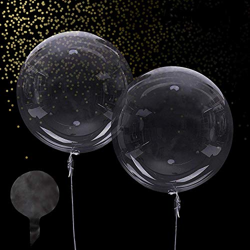 Zancybuzz Bobo Balloons 50 Pack, 20 Inch Big Clear Balloons For Stuffing, Transparent Bubble Balloons for LED Light Up Balloons, Balloon Stuffer Transparent Balloons For Weddings, Events, DIY Party