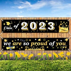 class of 2023 graduation decorations – 2 pcs congrats grad banners graduation party supplies, 2023 graduation banners party backdrop for indoor & outdoor, graduation yard sign/graduation gifts/party favors