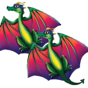 Set of 2 Mythical Dragon Jumbo 45" Foil Party Balloons