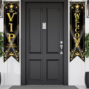 Roaring 20s Party Decorations New Year Porch New Year Banner VIP Sign Movie Night Party Decorations Movie Theater Banner Now Showing Hanging Porch Sign 1920s Party Decorations Supplies