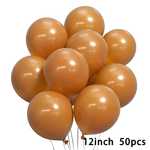 Tan Brown Balloons 12 Inch 50 Pack Retro Cocoa Balloons Baby Shower Balloon Wedding Bridal Shower Birthday Neutral Jungle Party Decorations