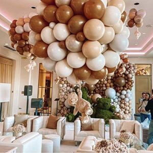 Tan Brown Balloons 12 Inch 50 Pack Retro Cocoa Balloons Baby Shower Balloon Wedding Bridal Shower Birthday Neutral Jungle Party Decorations