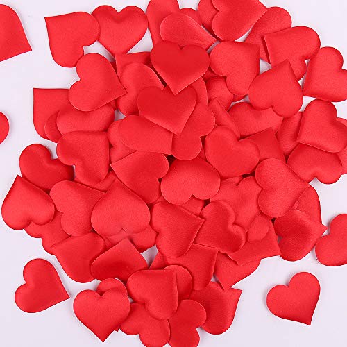 500 Pieces Heart Shaped Sponge Confetti Valentine Wedding Sponge Petals Table Petals Decorations Birthday Party Supply (Red)