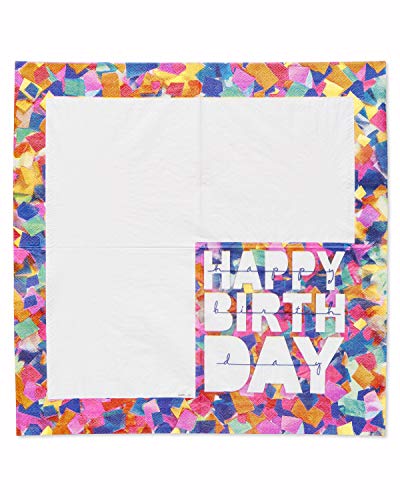 American Greetings Paper Napkins, Confetti Birthday Party Supplies (50-Count)