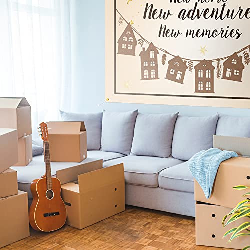 New Home New Adventures New Memories Backdrop Banner Decor Brown – Housewarming Party Theme Decorations New House for Women or Men Supplies