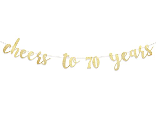 Cheers to 70 Years Banner - 70th birthday banner，happy 70th birthday banner,70th anniversary banner,70th birthday banner for men/women,70 Party Decorations banner