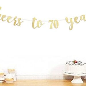 Cheers to 70 Years Banner - 70th birthday banner，happy 70th birthday banner,70th anniversary banner,70th birthday banner for men/women,70 Party Decorations banner