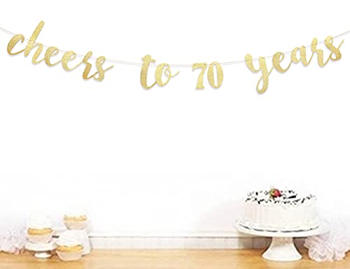 Cheers to 70 Years Banner - 70th birthday banner，happy 70th birthday banner,70th anniversary banner,70th birthday banner for men/women,70 Party Decorations banner