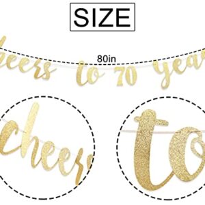 Cheers to 70 Years Banner - 70th birthday banner，happy 70th birthday banner,70th anniversary banner,70th birthday banner for men/women,70 Party Decorations banner