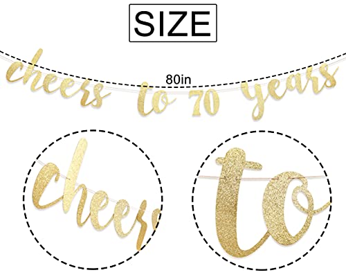 Cheers to 70 Years Banner - 70th birthday banner，happy 70th birthday banner,70th anniversary banner,70th birthday banner for men/women,70 Party Decorations banner